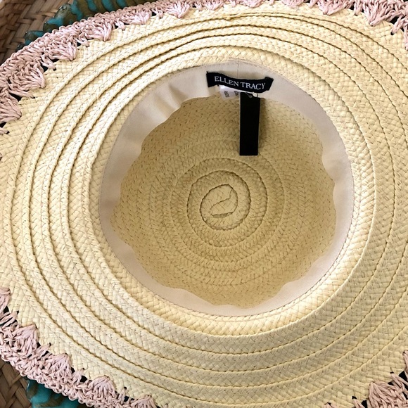Ellen Tracy | Accessories | Nwt Ellen Tracy Summer Straw Hat Trimmed In ...